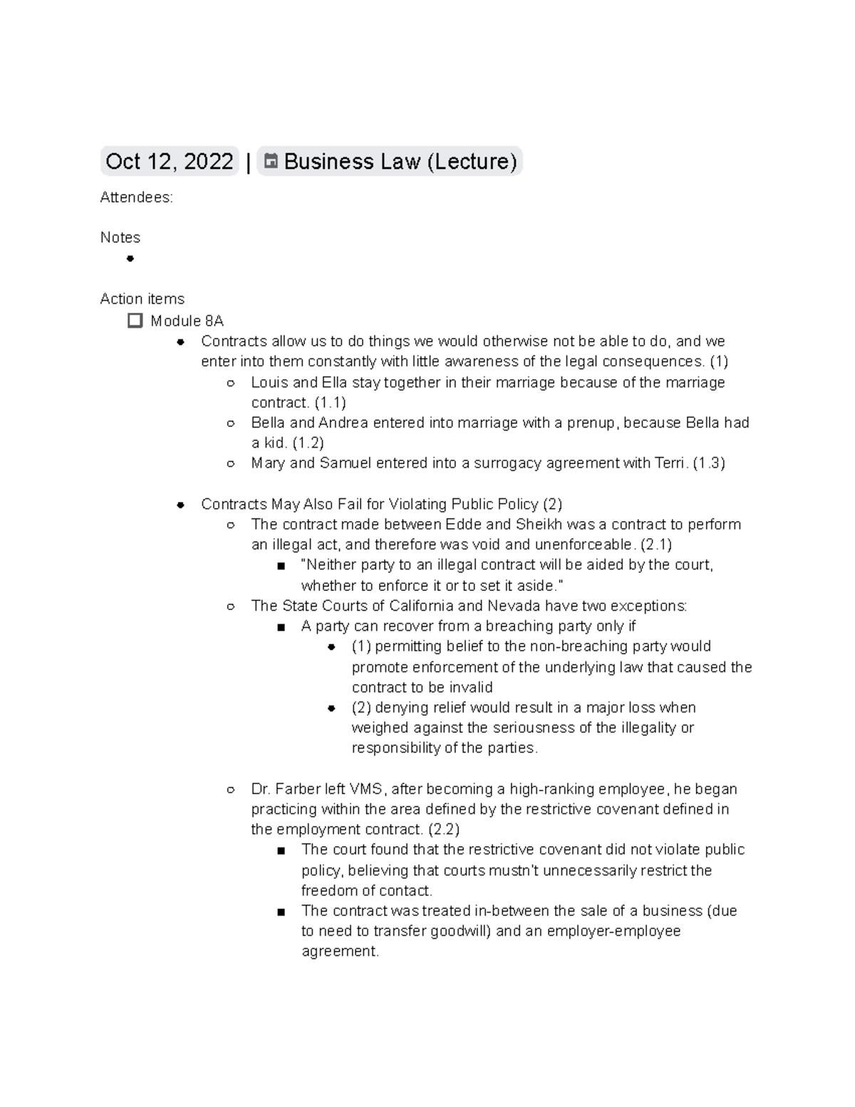 Notes - Business Law (Lecture) 22-26 - Oct 12, 2022 | Business Law ...