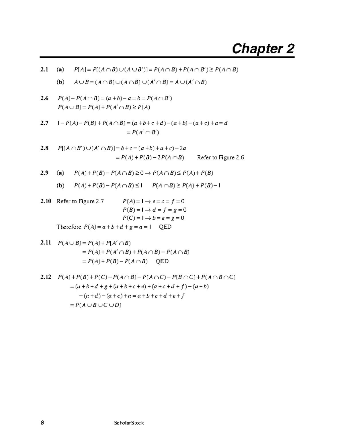 Chapter 2 - solution cap 2 freund miller - Chapter 2 2 (a) P[ A] P[( A ...