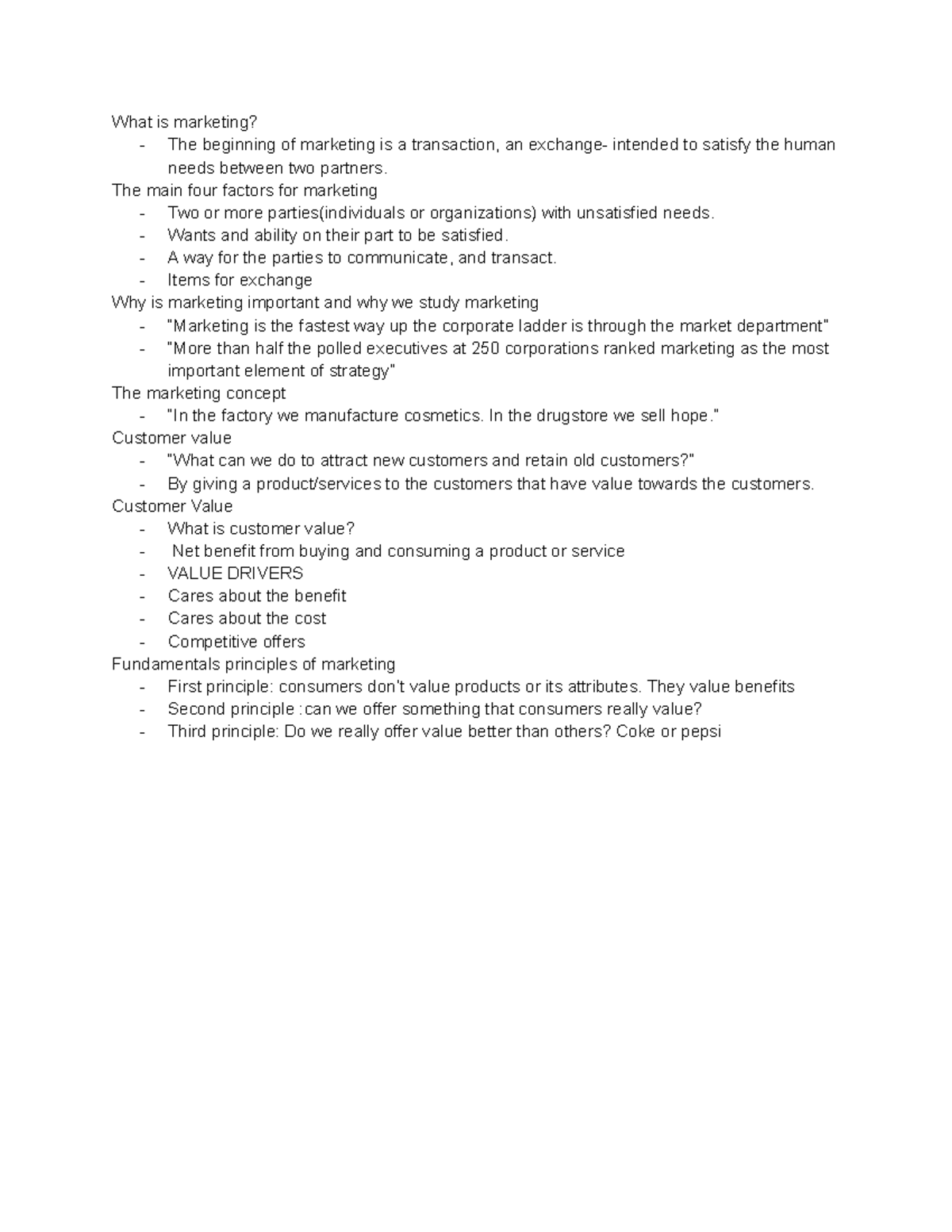 Reflection WEEK 1 - What is marketing? - The beginning of marketing is ...