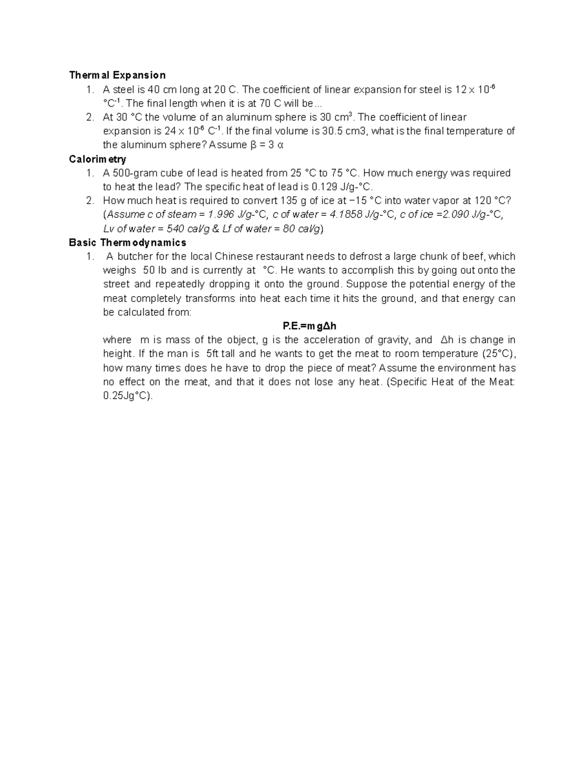 Thermal-Physics - ppt - Thermal Expansion 1. A steel is 40 cm long at ...