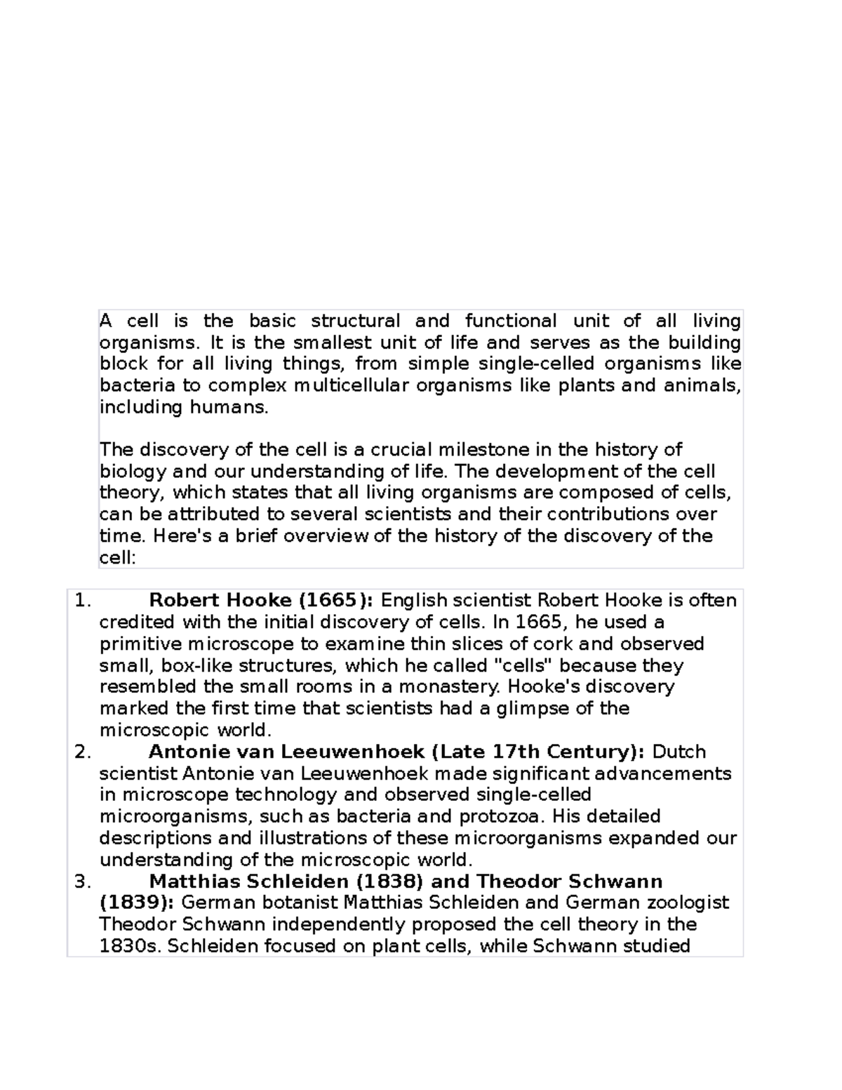 Biology Notes - A cell is the basic structural and functional unit of ...
