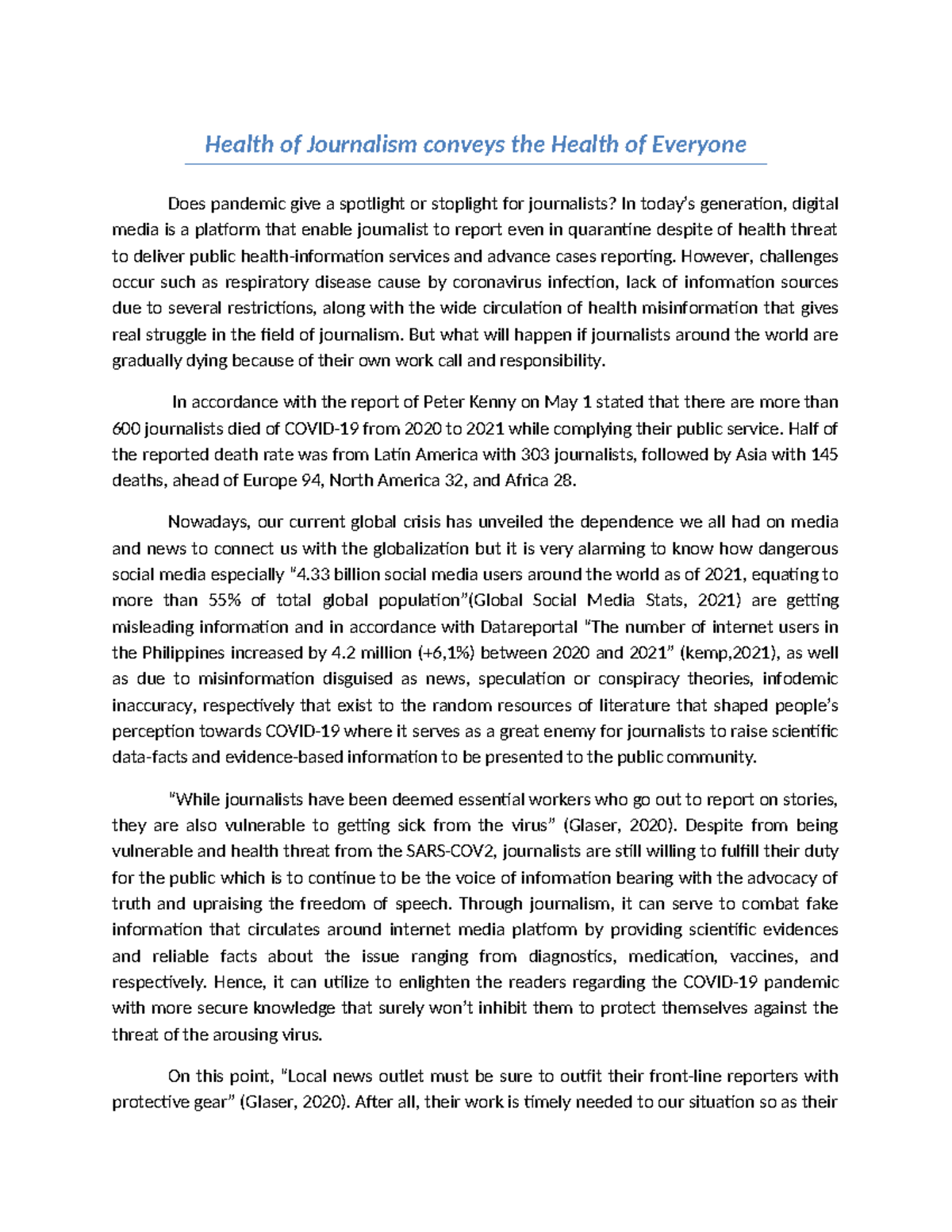 Science and Health Part for Campus Journalism Roles Amidst New Normal ...