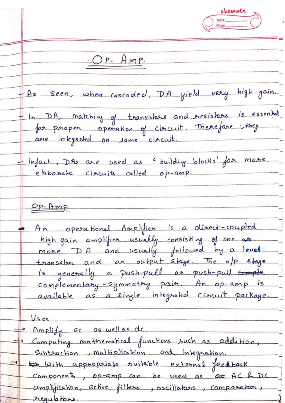 BEE - Module 3 - Op-Amp watermark - Basic Electronics Engineering - Studocu