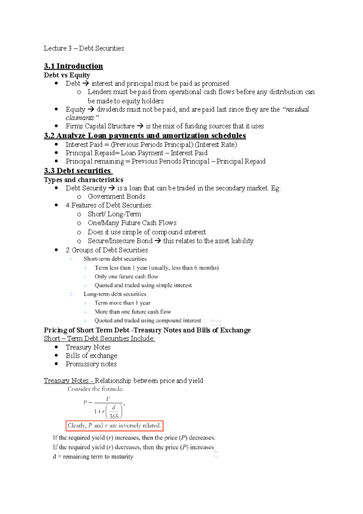 Lecture 3 - ETS SCRIPT - Lecture 3 – Debt Securities 3 Introduction ...