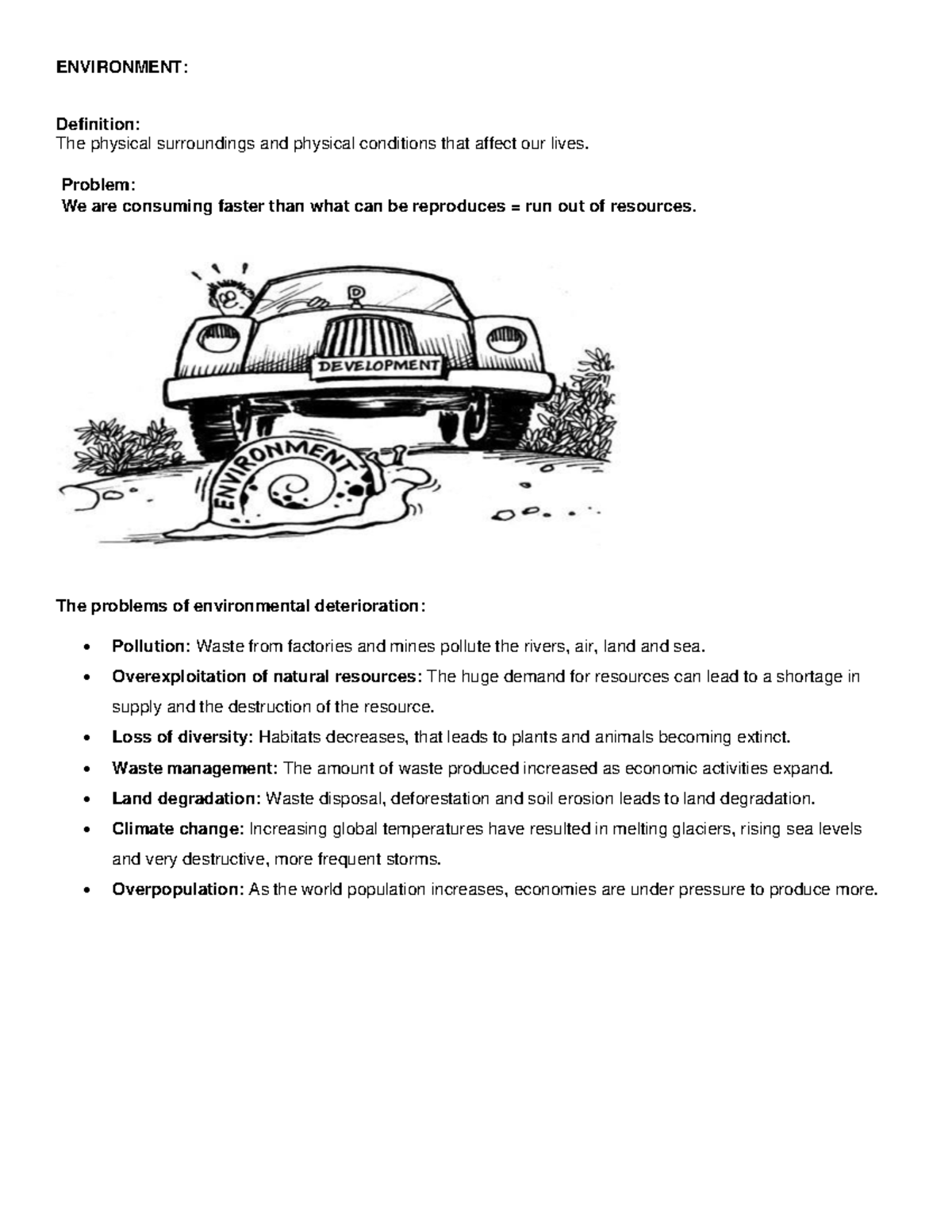 Module 14 Environment - ENVIRONMENT: Definition: The physical ...