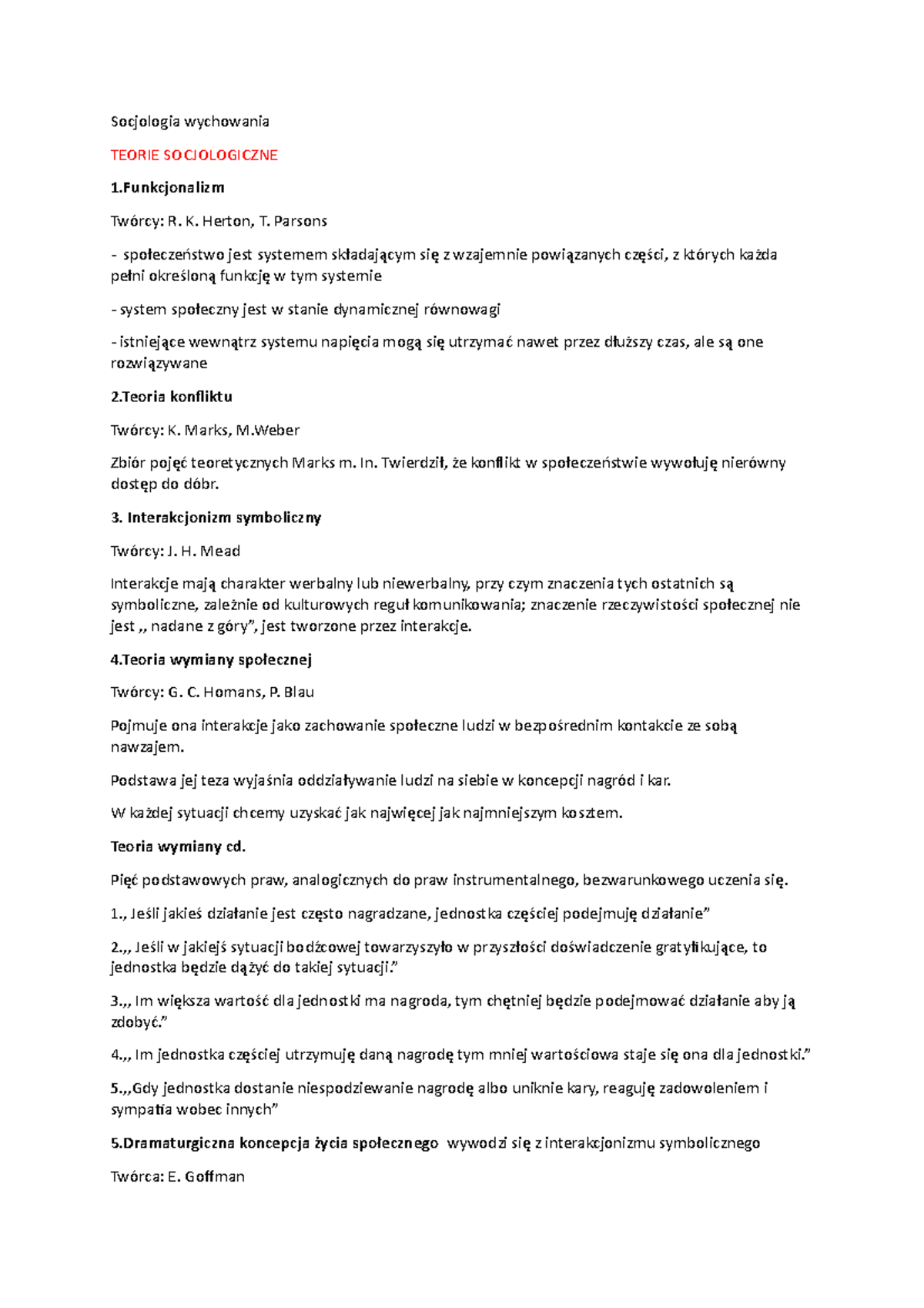 Socjologia-wych - Socjologia wychowania TEORIE SOCJOLOGICZNE 1 R. K. Herton, T. Parsons jest ...