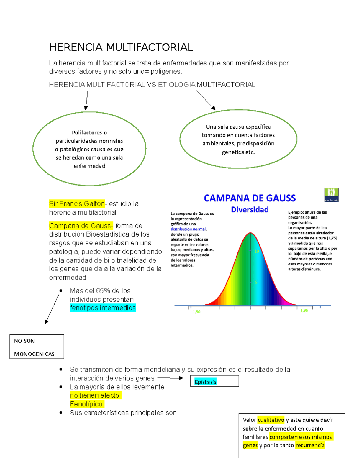Herencia Multifactorial - HERENCIA MULTIFACTORIAL VS ETIOLOGIA MULTIFACTORIAL Sir Francis Galton ...