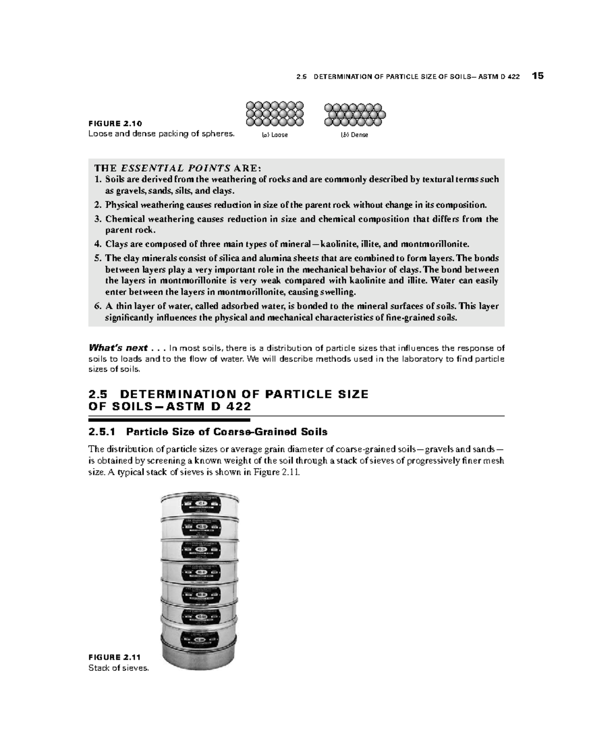 Lecture 3- Particle size of soil - (a) Loose (b) Dense FIGURE 2. Loose ...