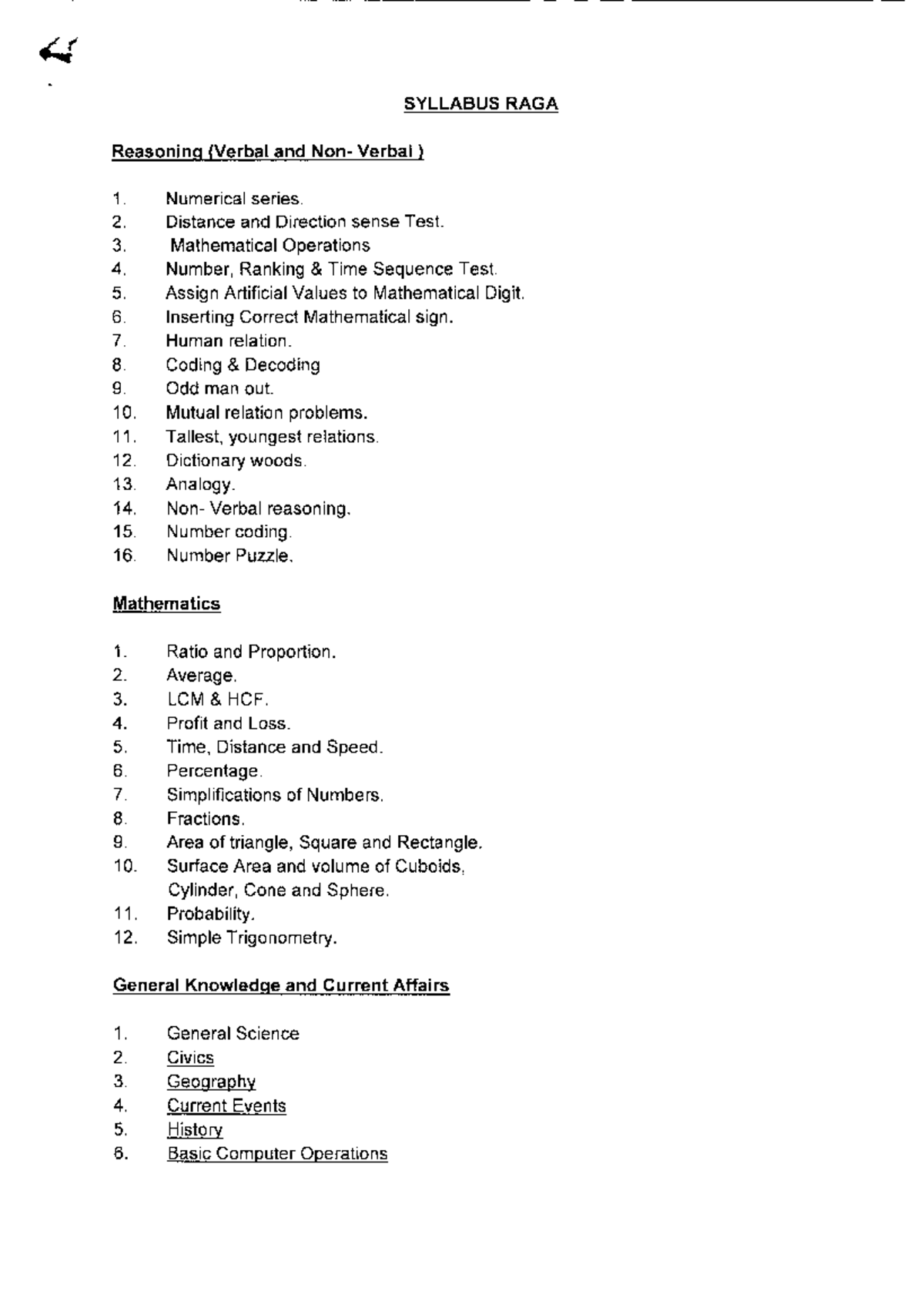 RAGA Syllabus - Bcs -zyxwvutsrqponmlkjihgfe-zyxwvutsrq SYLLABUS RAGA ...