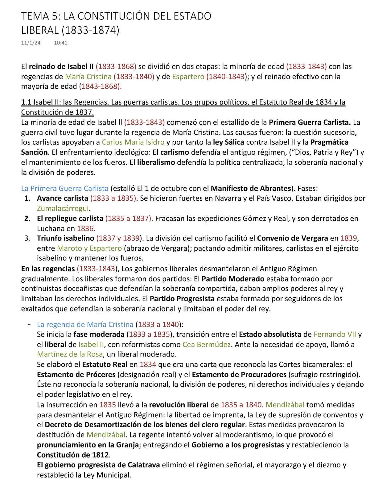 TEMA 5 LA Constitución DEL Estado Liberal (1833-1874) - El reinado de ...
