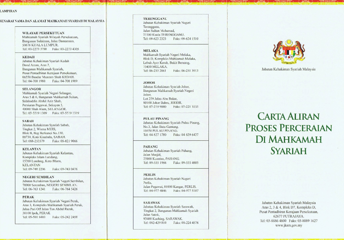 Pamplet Carta Aliran Proses Perceraian di Mahkamah Syariah - Islamic ...