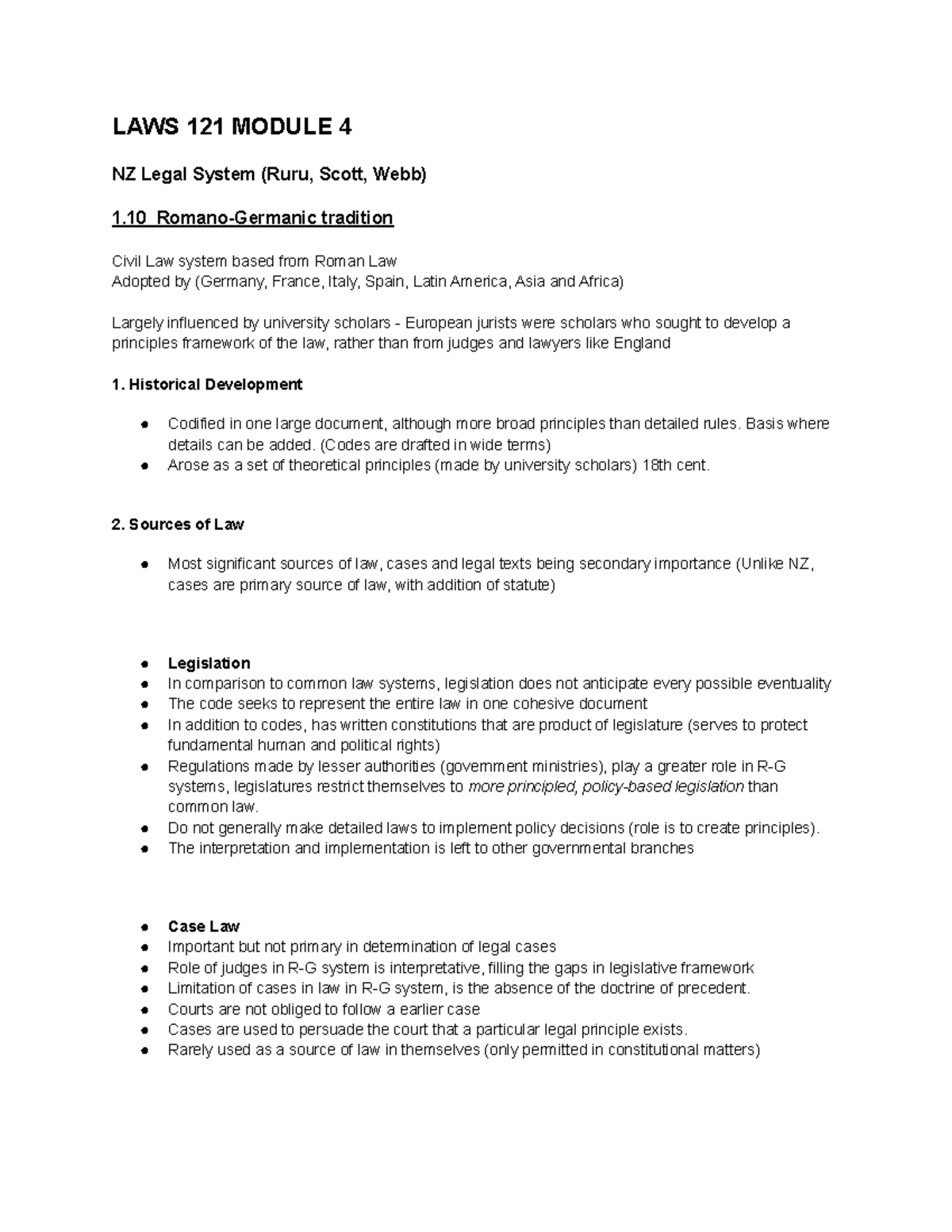 LAWS 121 Module 4 Other Legal Systems - LAWS 121 MODULE 4 NZ Legal ...