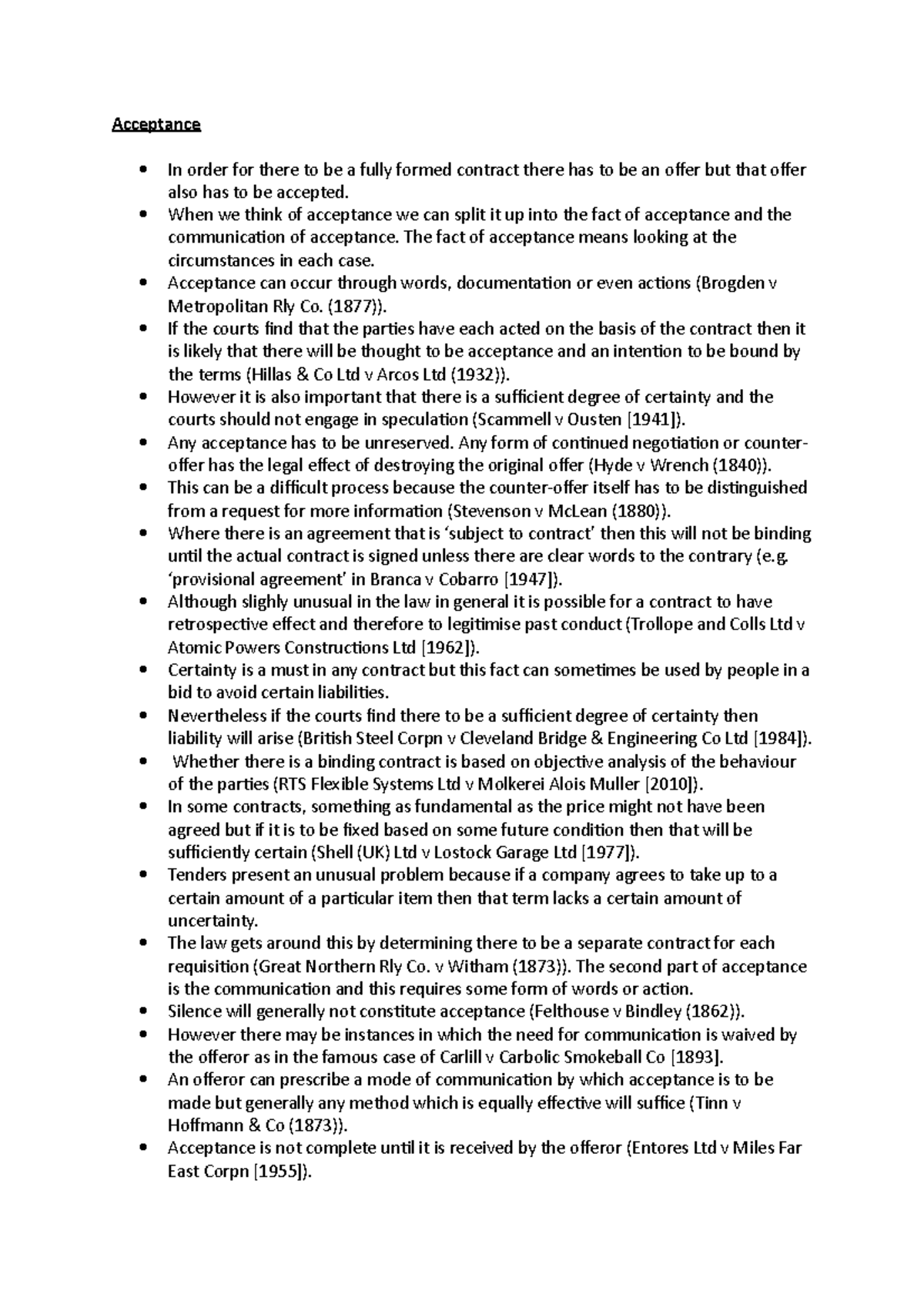 Acceptance - Acceptance In order for there to be a fully formed ...