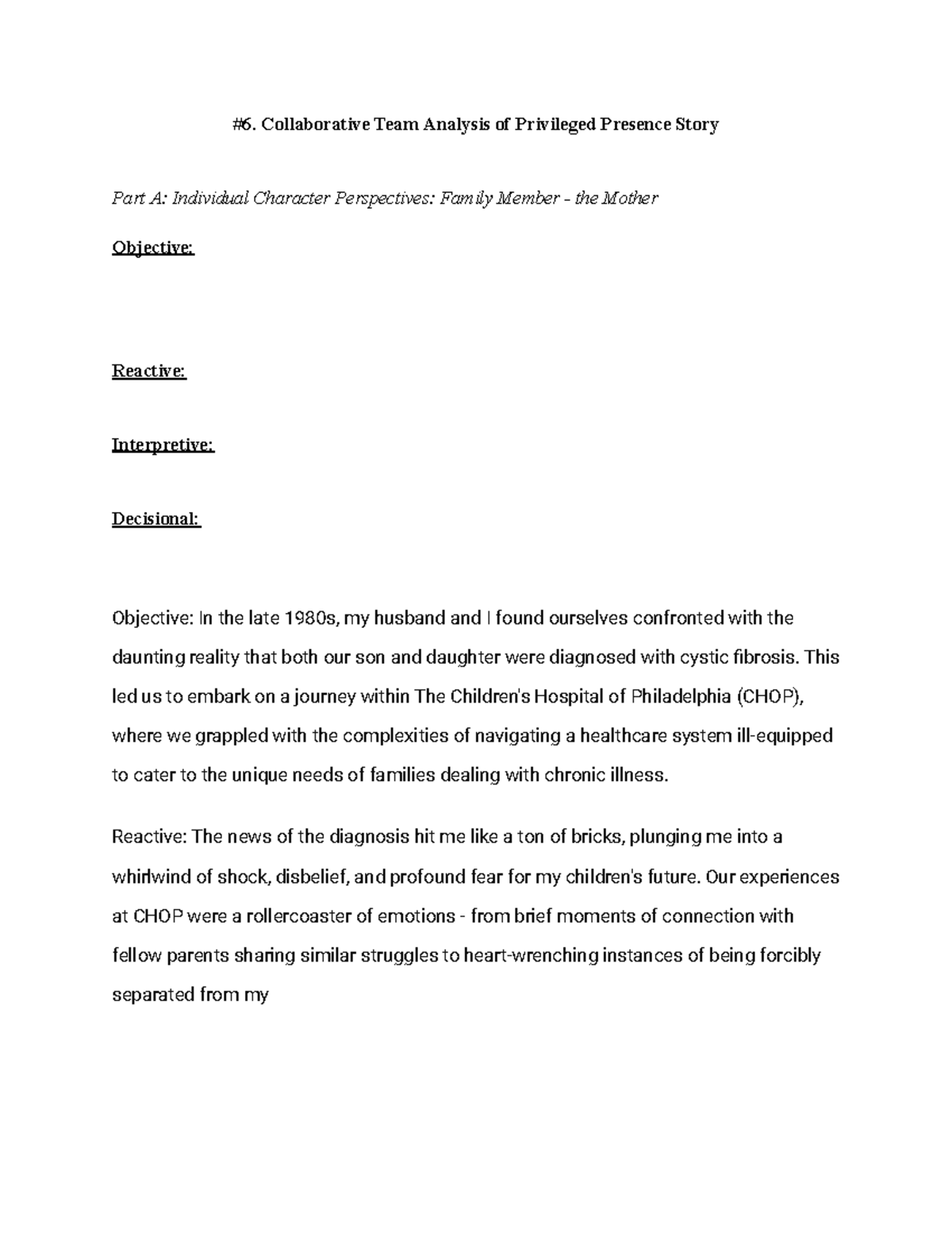 #6. - #6. Collaborative Team Analysis of Privileged Presence Story Part ...