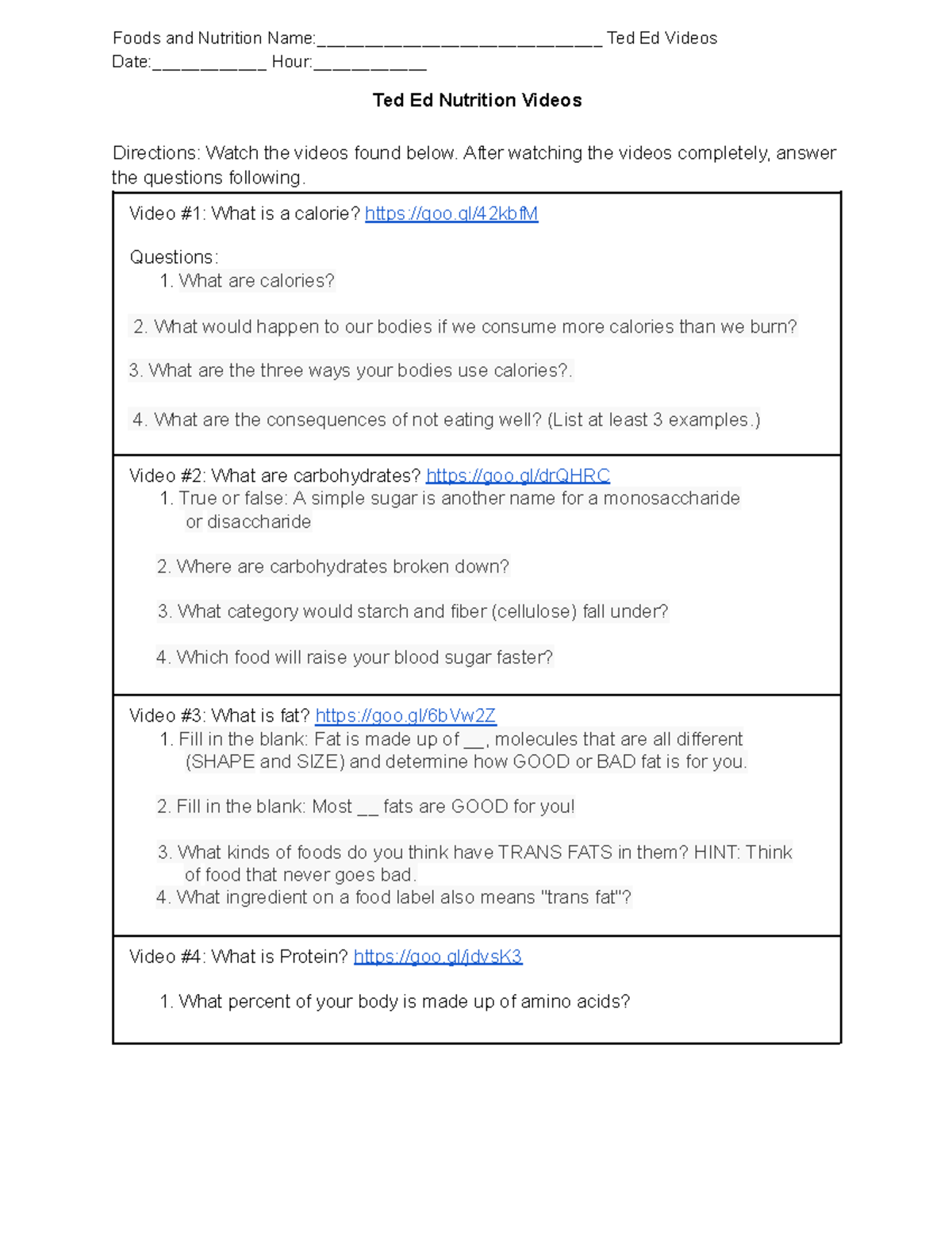 Addie Cao - Ted Ed Nutrition Videos - Foods and Nutrition Name