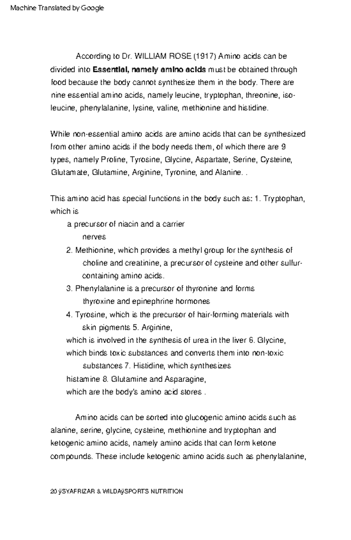 Sports nutrition-15 - Methionine, which provides a methyl group for the ...