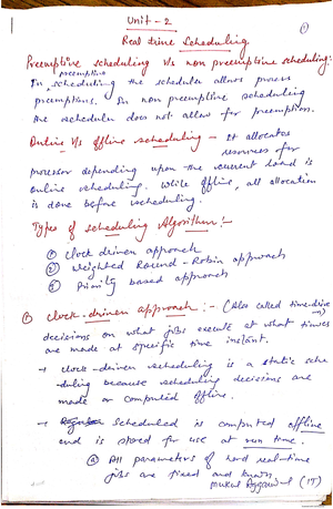 RTS UNIT 2 - Real time system unit 2 notes. - CLOCK-DRIVEN APPROACH In ...