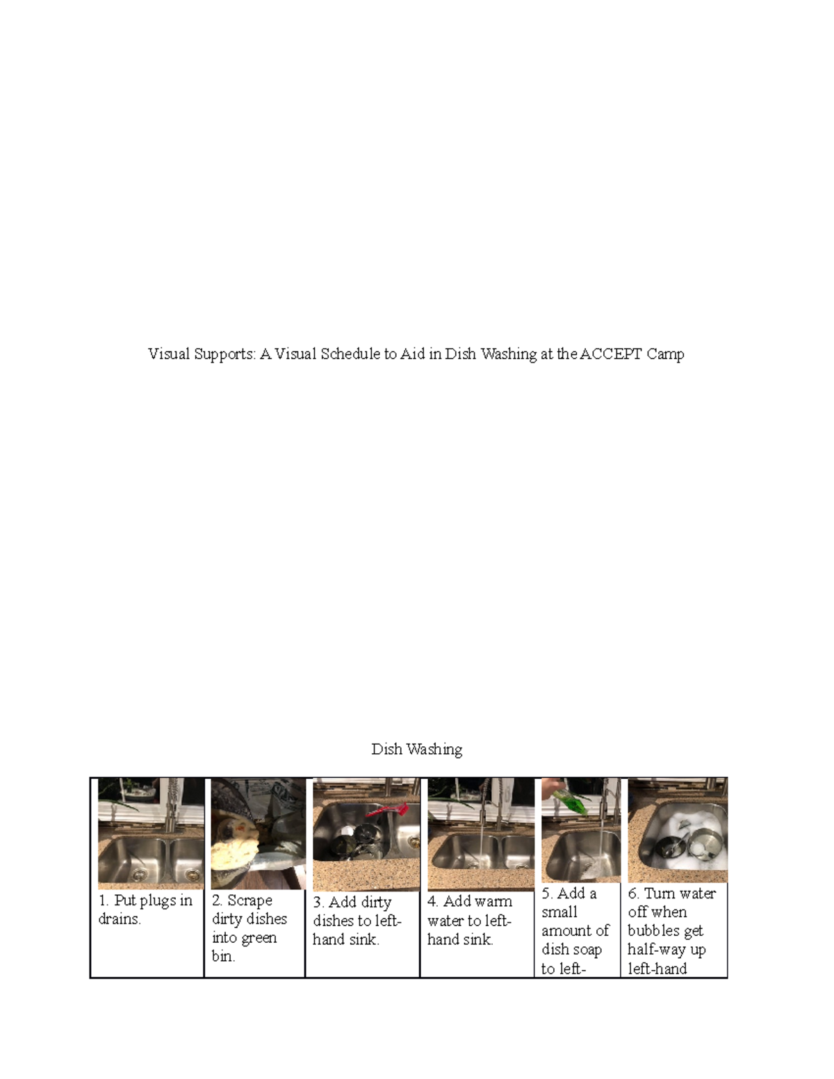 Visual Aid Assignment - Visual Supports: A Visual Schedule to Aid in ...