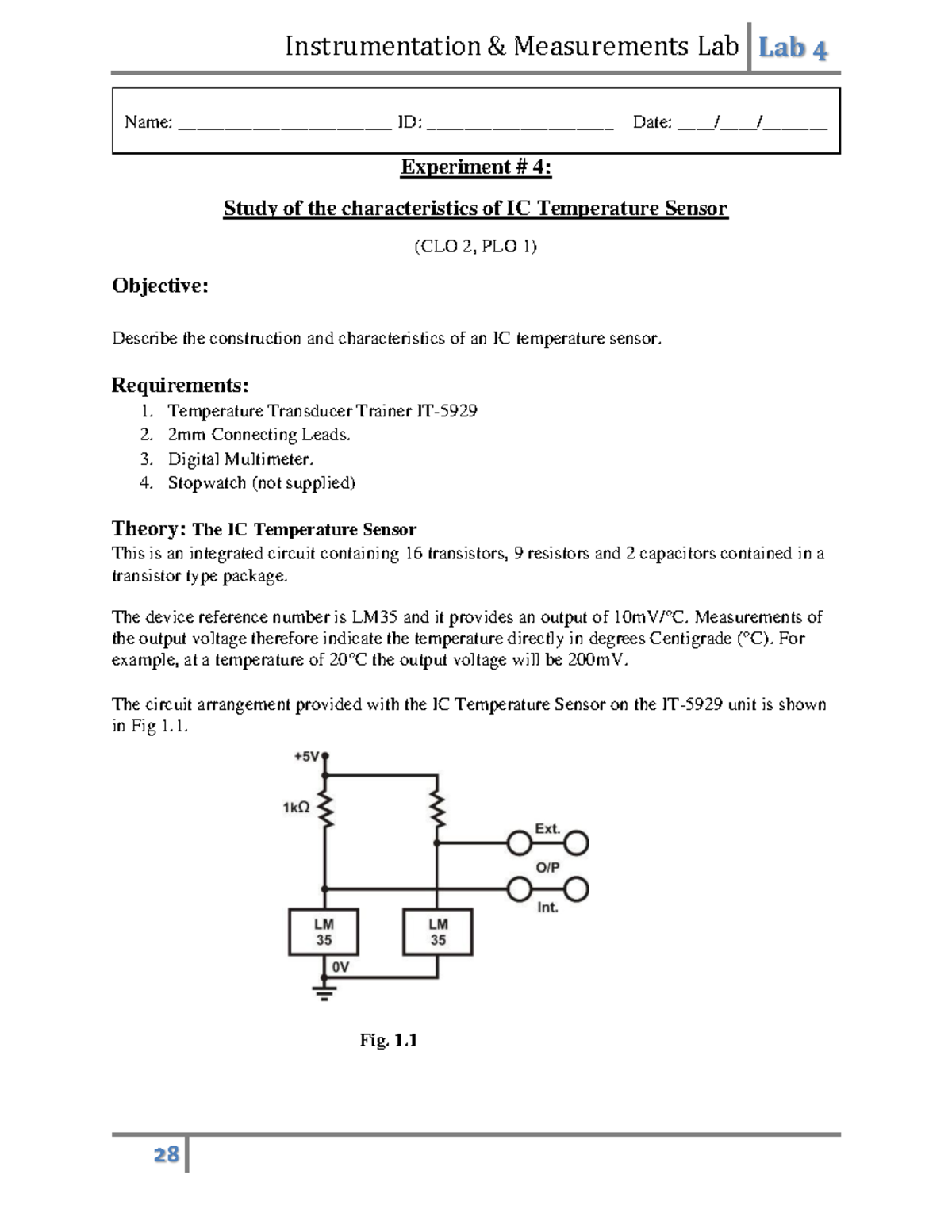Lab 4 - Instrumentation and Measurements Lab Manual - Warning: TT ...