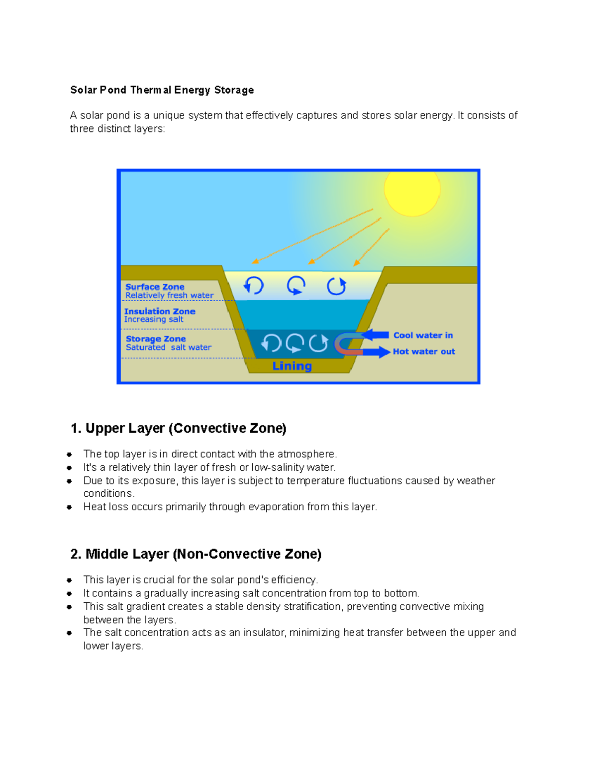Solar POND - Summary Sustainable Engineering - Solar Pond Thermal ...
