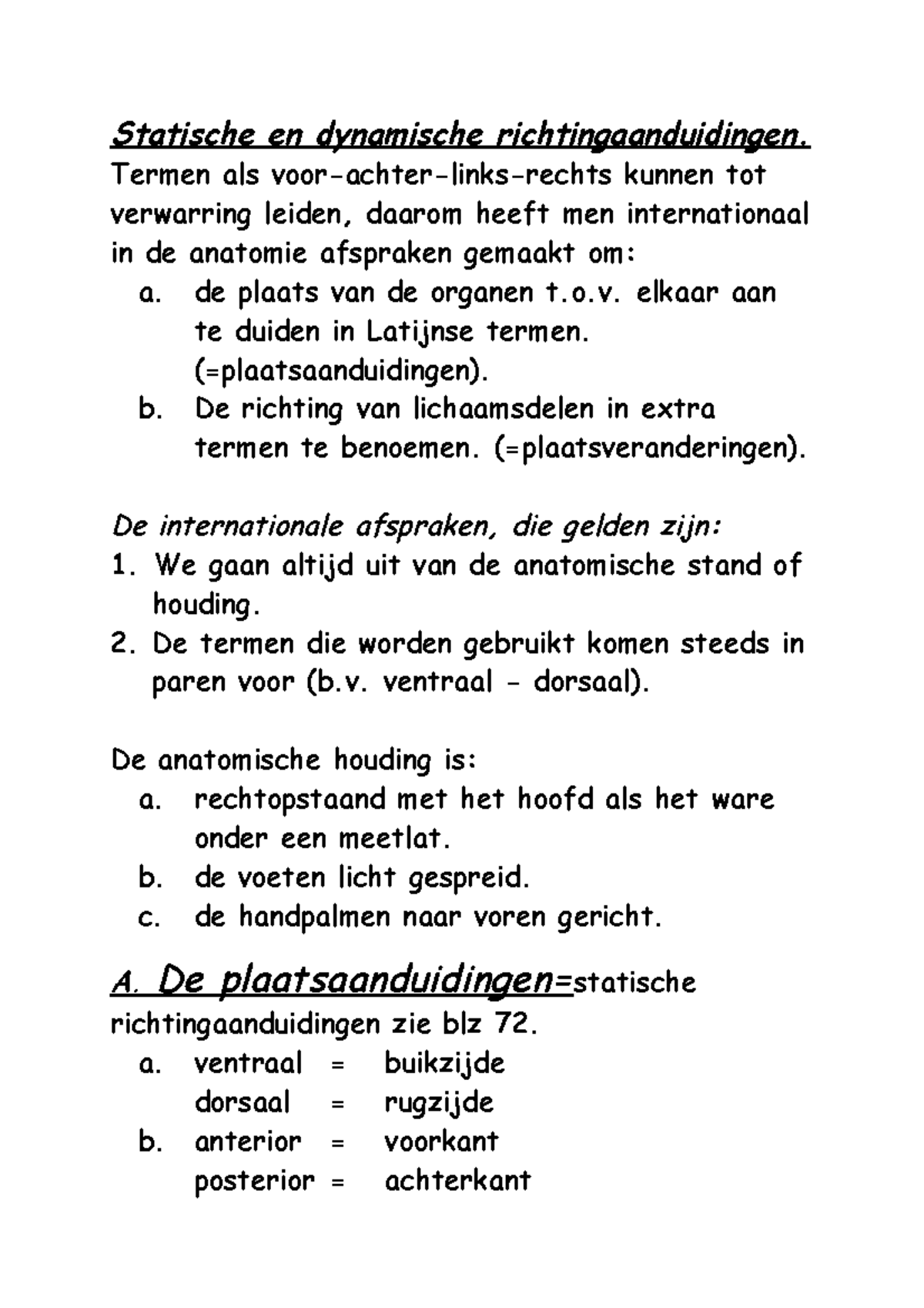 Les 4 Statische en dynamische richtingaanduidingen - Termen als voor ...