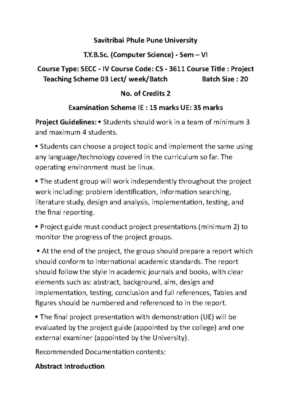 Project TYBsc - Savitribai Phule Pune University T.Y.B. (Computer ...