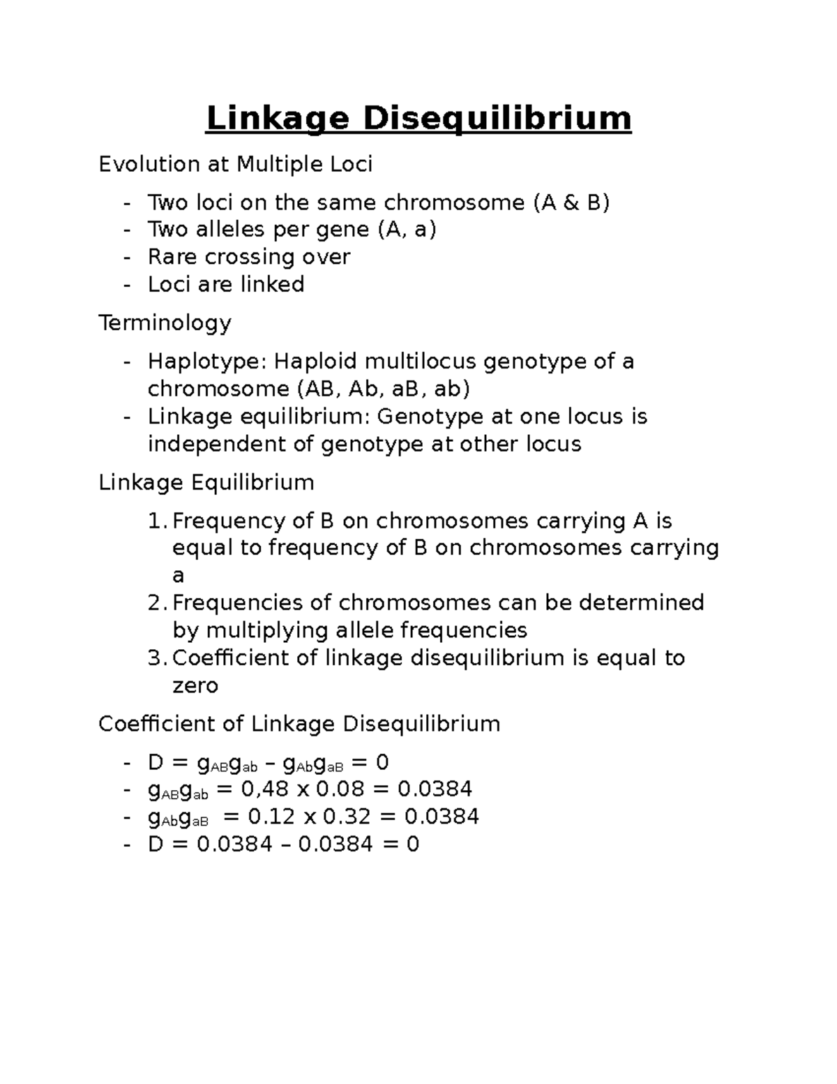 8 Linkage Disequilibrium - Linkage Disequilibrium Evolution at Multiple ...