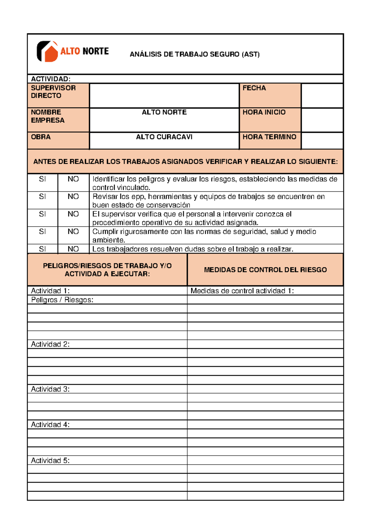 AST Formato nuevo - ANÁLISIS DE TRABAJO SEGURO (AST) ACTIVIDAD ...