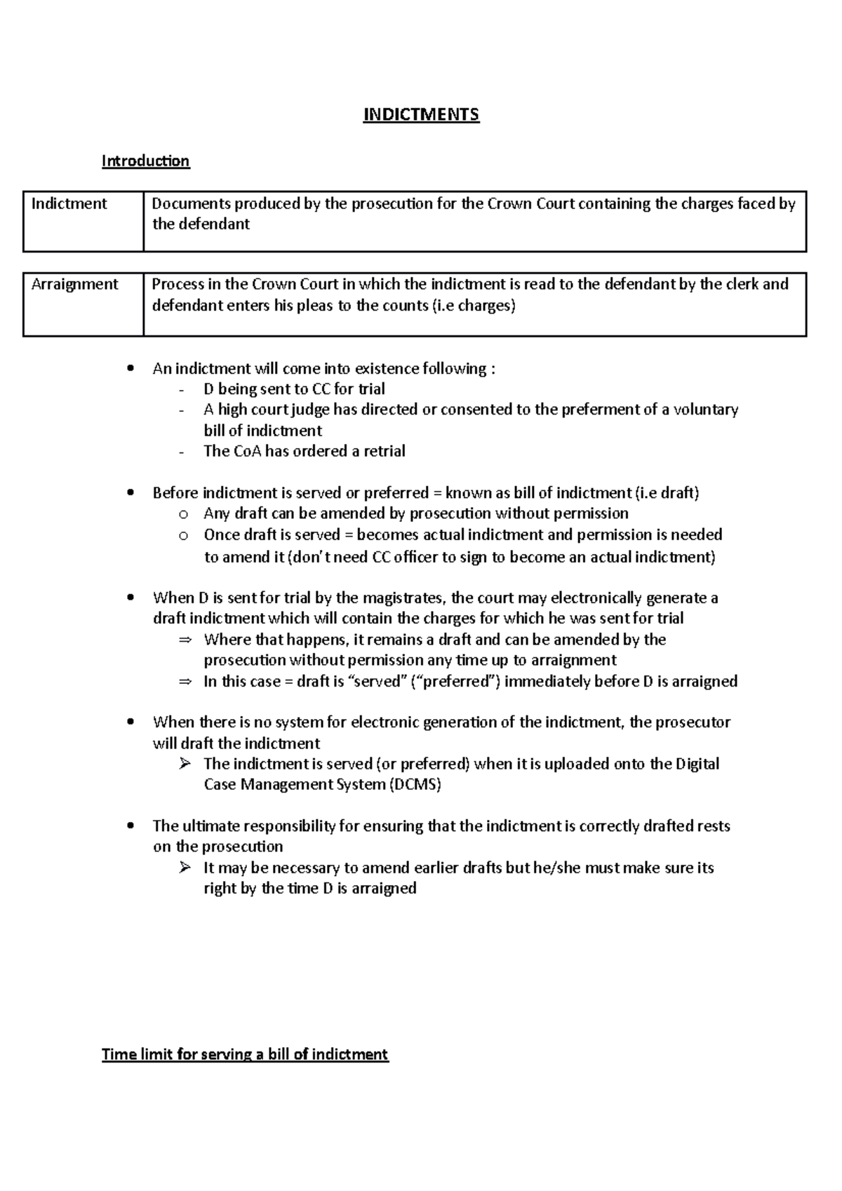 indictments and pleas notes - INDICTMENTS Introduction Indictment ...