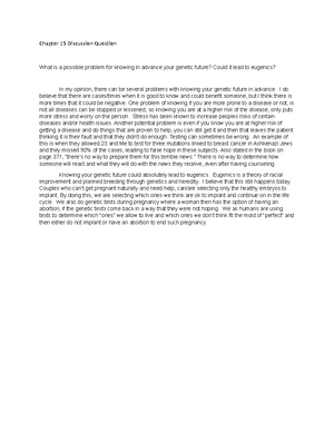 Chapter 8 Discussion Question - Chapter 8 Discussion Question What ...