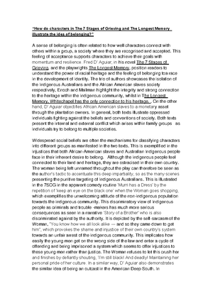 Significant quotes - the longest memory - Significant quotes Character ...