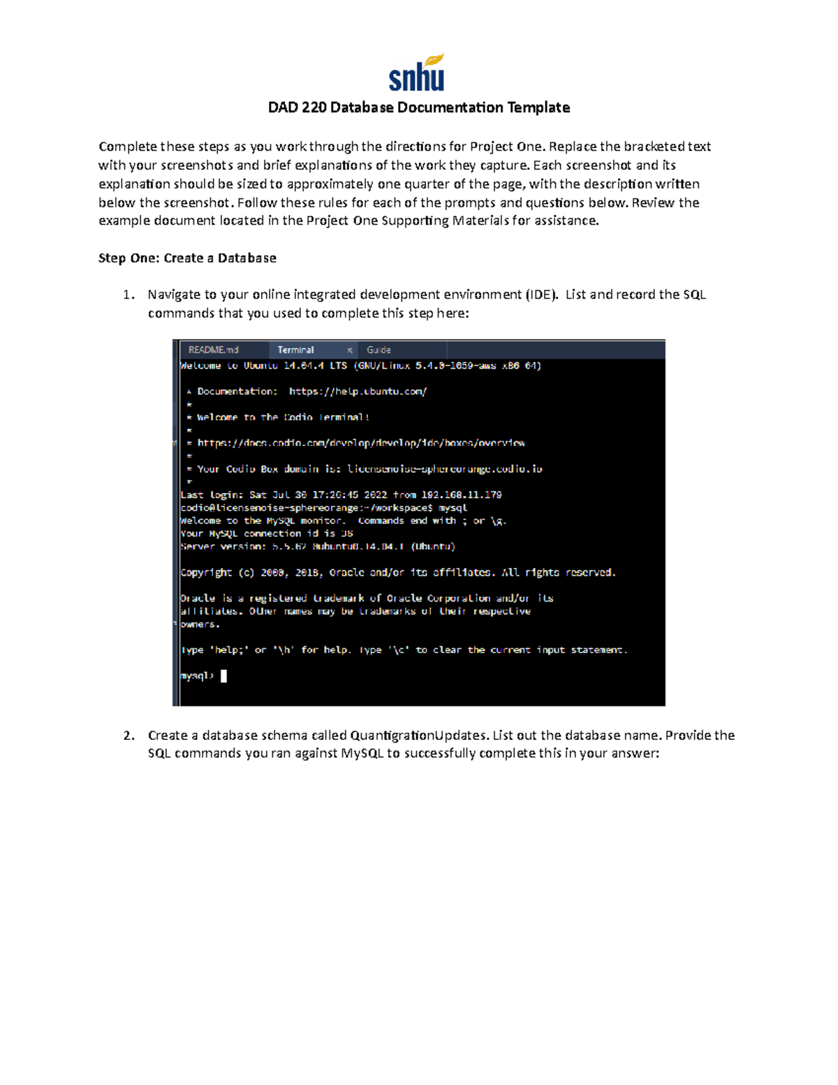 DAD 220 Database Documentation Russell Mccune - DAD 220 Database Documentation Template Complete ...