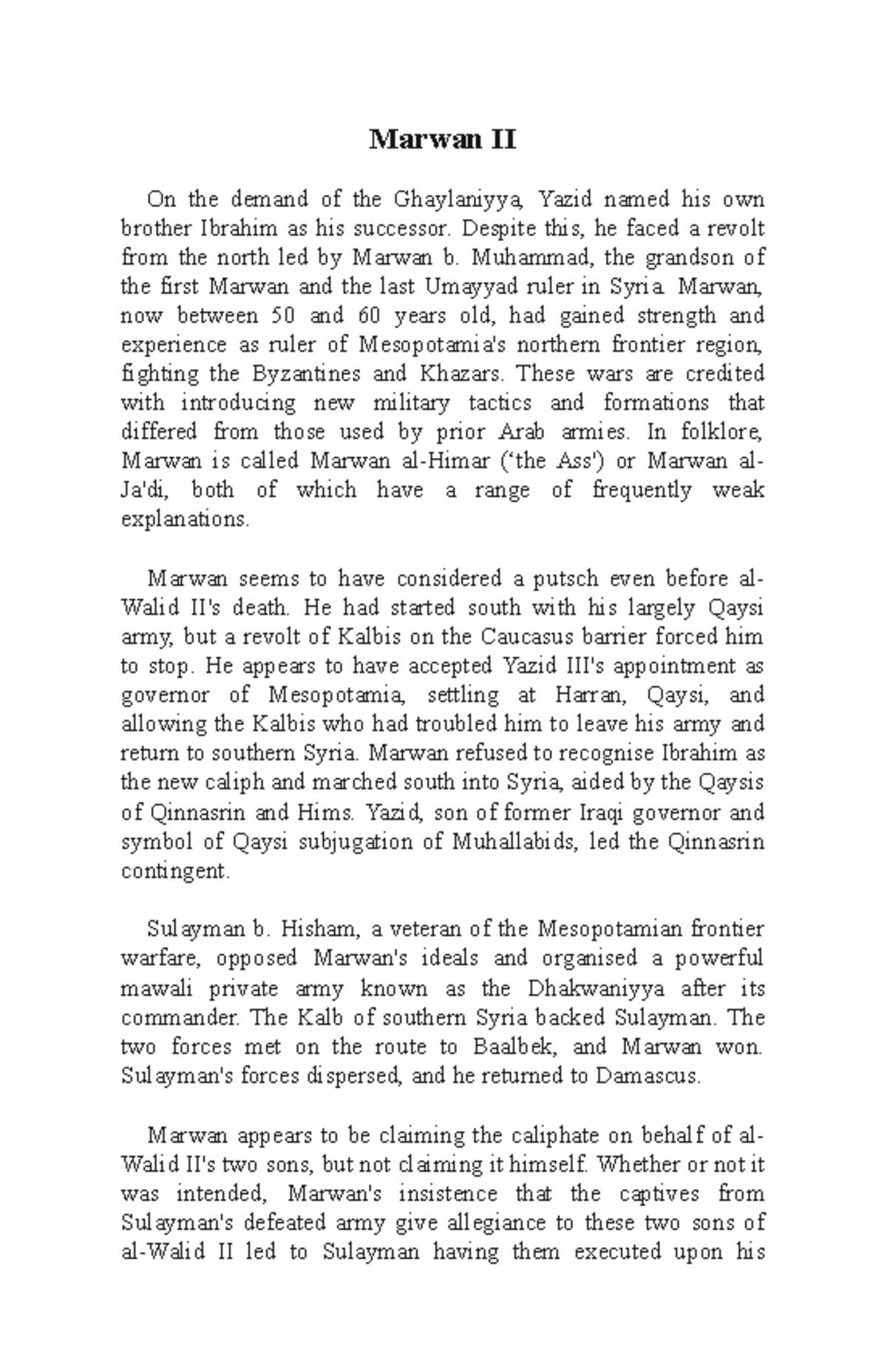 Marwan II - Lecture notes 1 - Marwan II On the demand of the ...