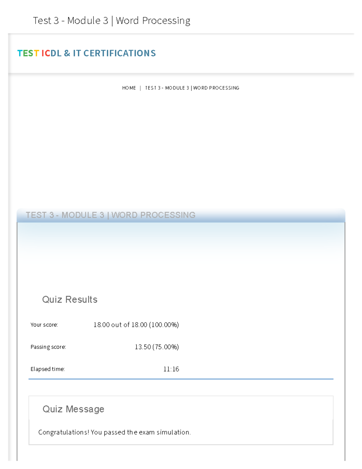 Ishimwe Nick Nesta Test 3 - Module 3 Word Processing - TEST ICDL & IT ...