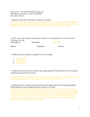 BIOL275L FA23 Worksheet 1 - Section 015 BIOL 275L – Cell and Molecular ...