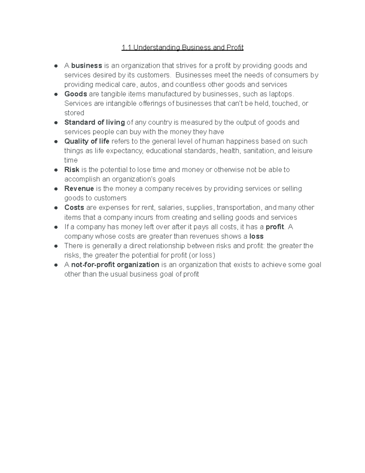 Introduction to Management Notes Chapters 1 - 6 - 1 Understanding ...