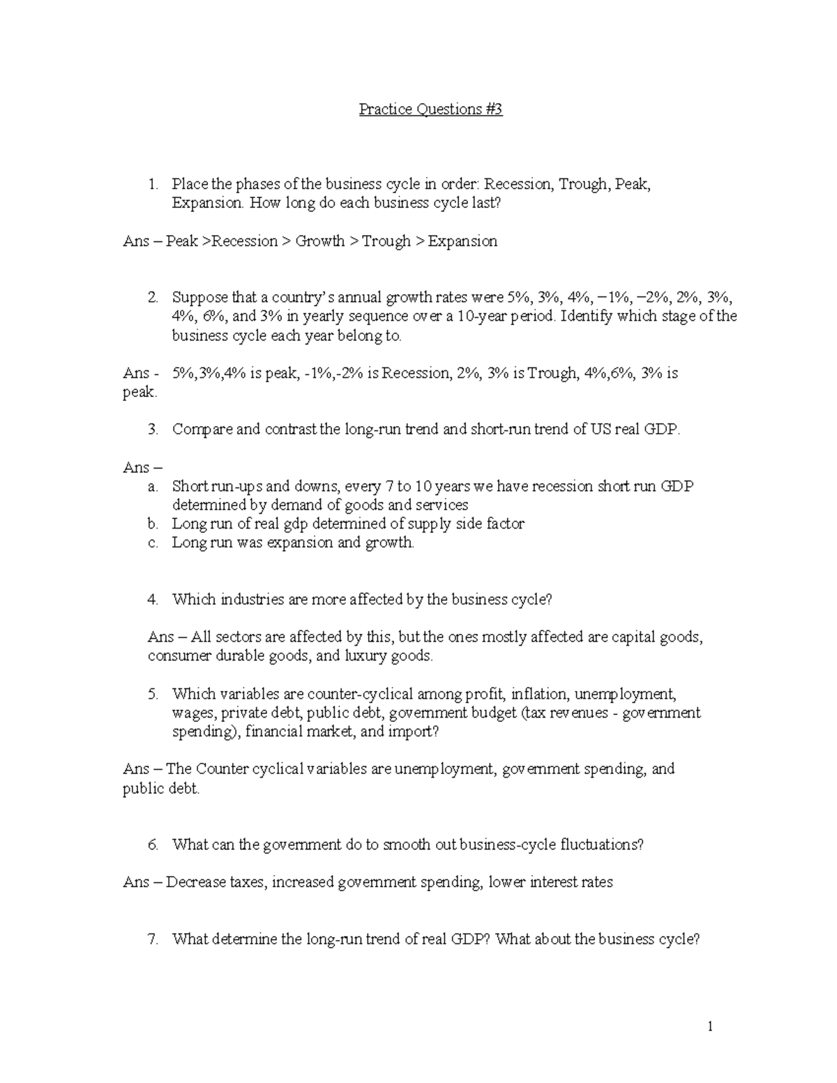 Practice Questions #3 - Practice Questions 1. Place the phases of the ...