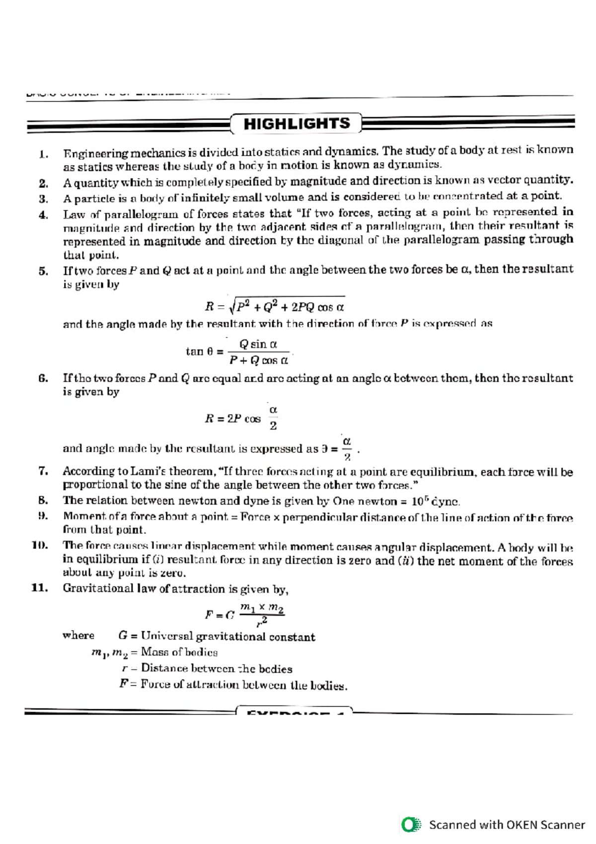 EM Module 1 (MAIN Points AND Questions - Engineering mechanics - AKTU ...