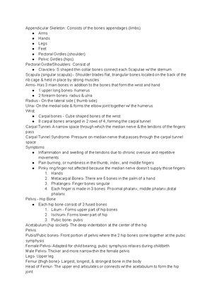 Notes - Study of the skeleton - Axial Skeleton Consists of 80 bones and ...