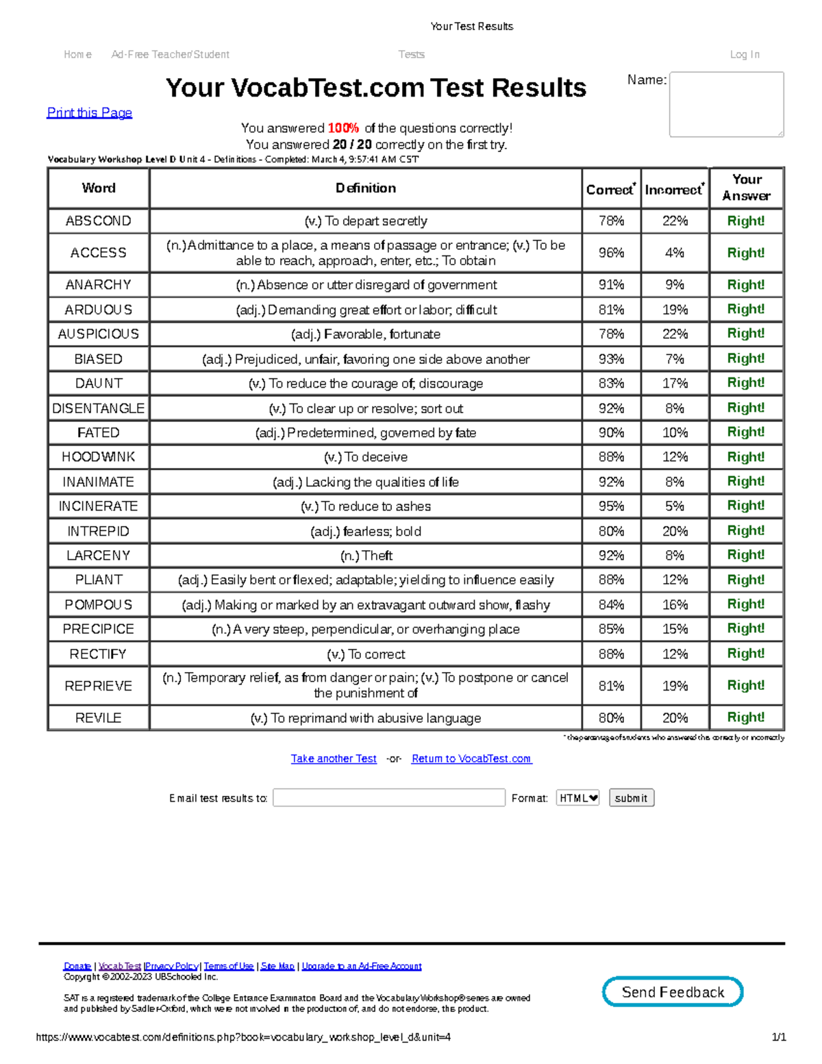 Your Test Results - Practice Vocab Version145 - 3/4/23, 10:57 AM Your ...
