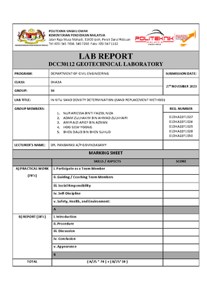 CASE Study DCG50182 - JABATAN KEJURUTERAAN AWAM POLITEKNIK UNGKU OMAR ...