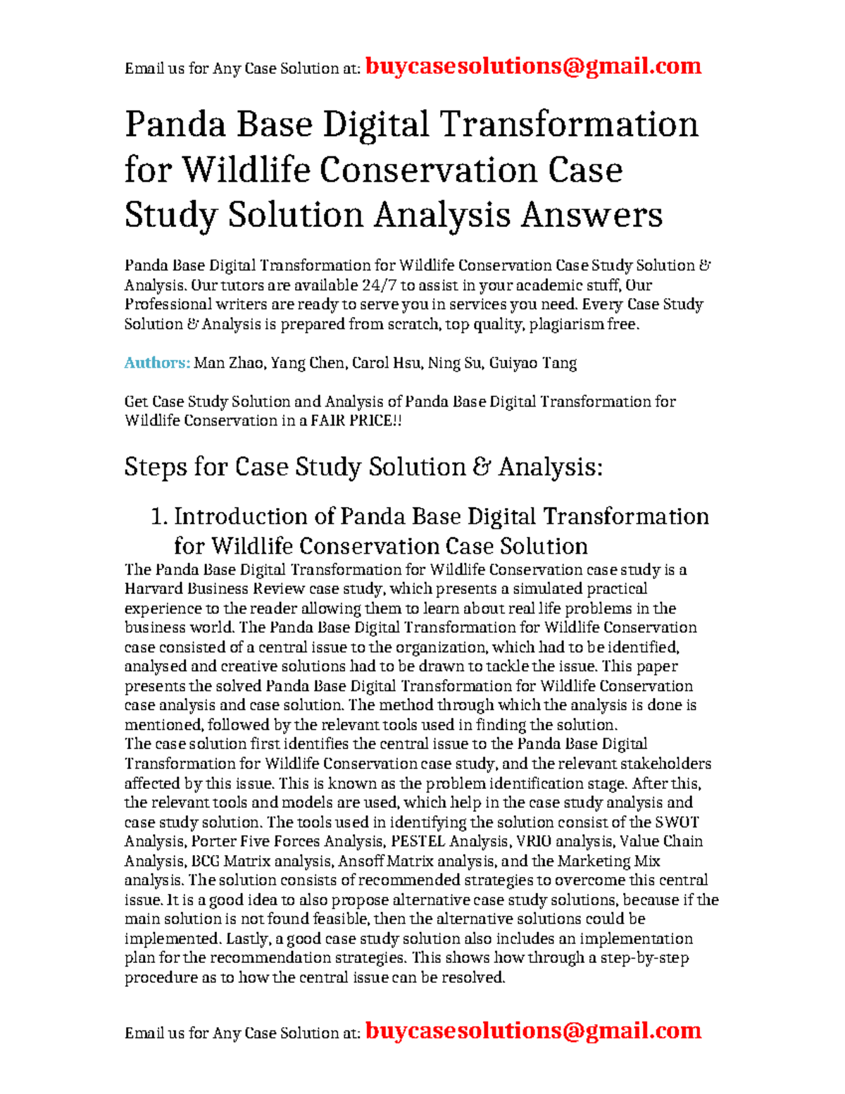 Case Solution Panda Base Digital Transformation For Wildlife Conservation Panda Base Digital