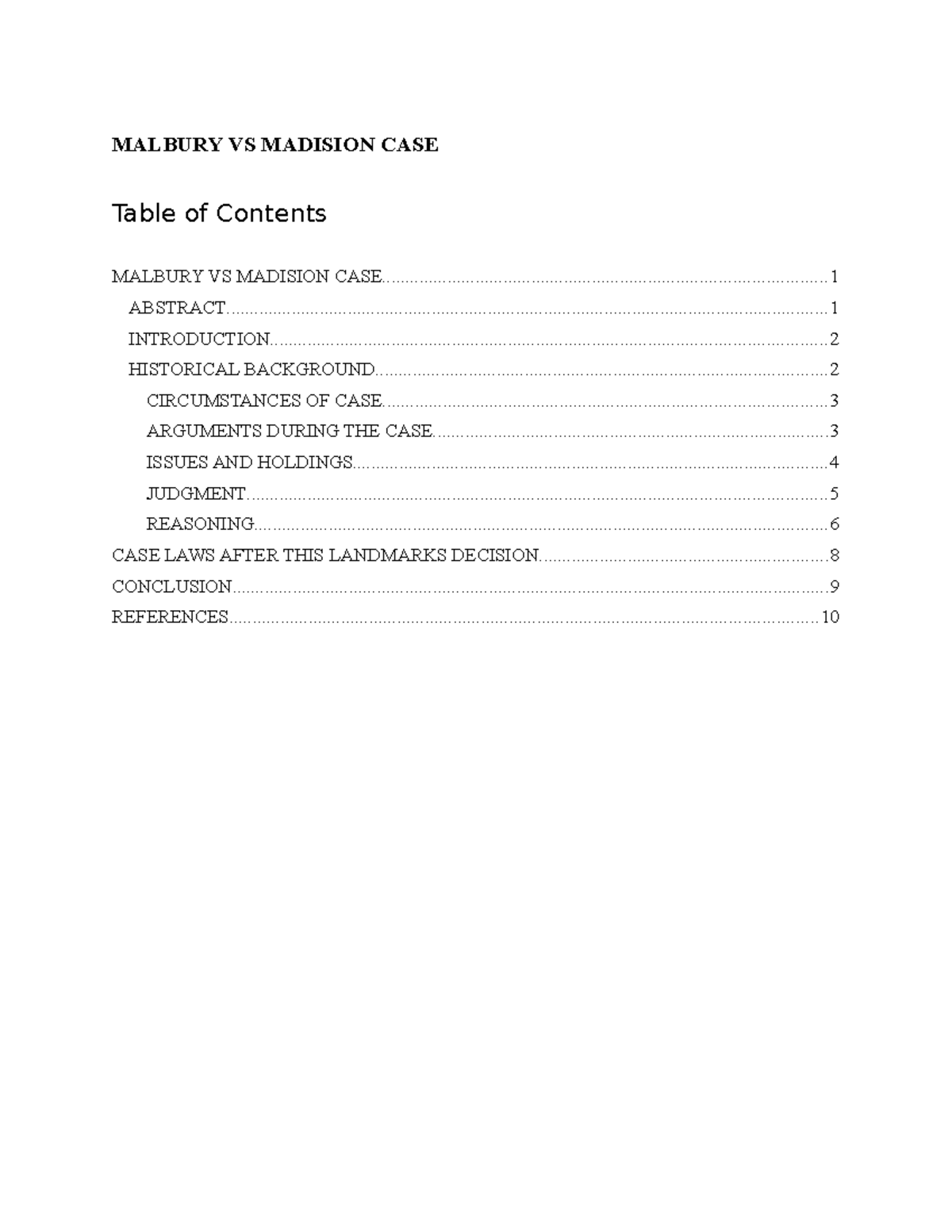 Mulbury Vs Madison - MALBURY VS MADISION CASE MALBURY VS MADISION - Studocu