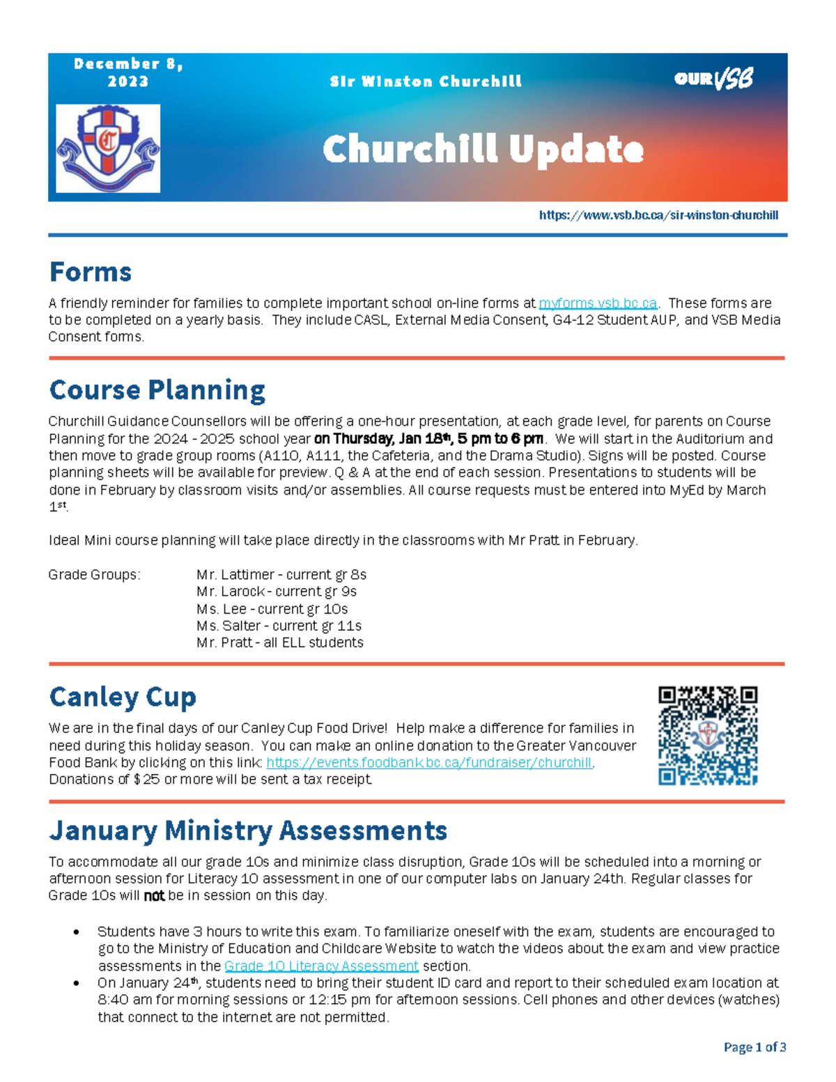 SWC December 2023 Update - Page 1 of 3 Forms A friendly reminder for ...