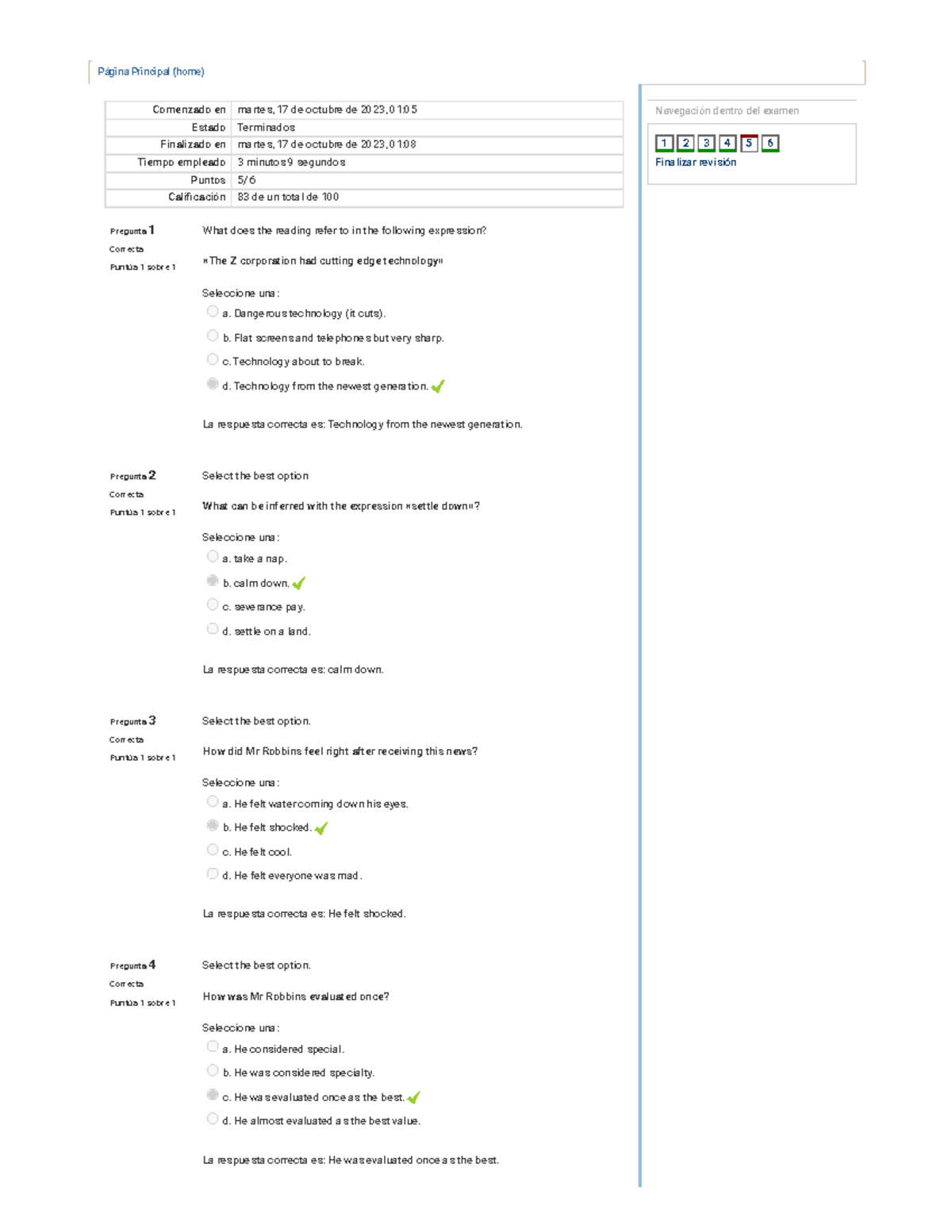 Assignment 7 Quiz company downsizing - Página Principal (home) Pregunta 1 Correcta Puntúa 1 ...