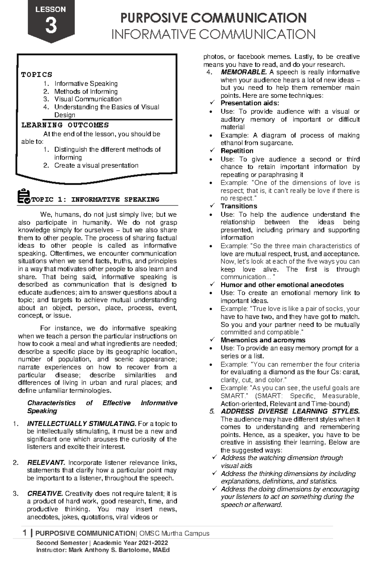Lesson 3 Purposive Communication - 1 | PURPOSIVE COMMUNICATION| OMSC ...