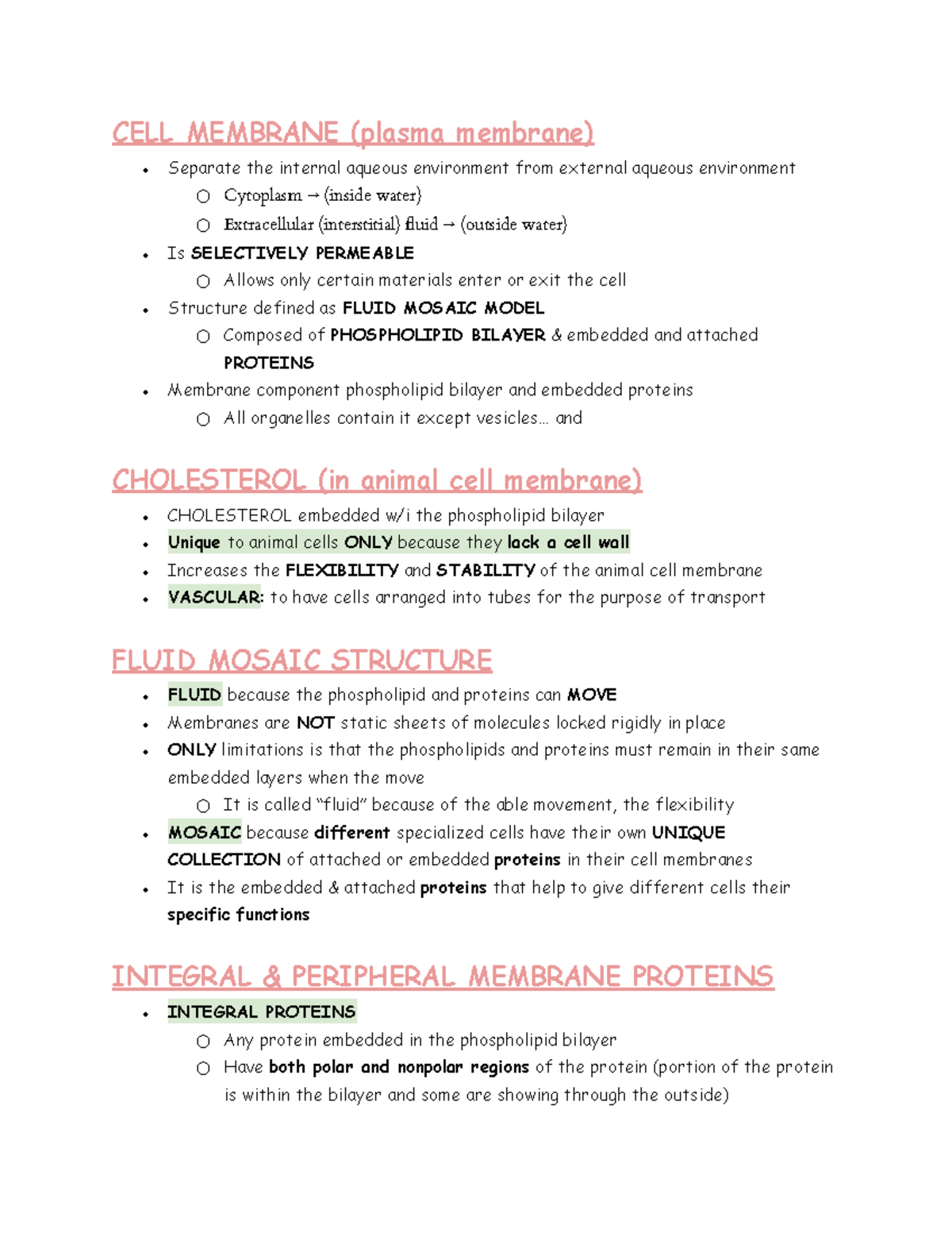 11/18 cell membrane - CELL MEMBRANE (plasma membrane) Separate the internal aqueous environment ...