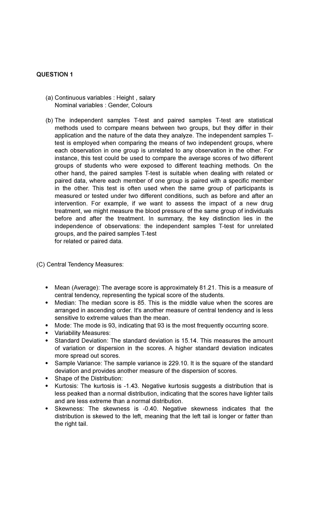 STA2227E TEST Keerthi (I23024253) - QUESTION 1 (a) Continuous variables ...