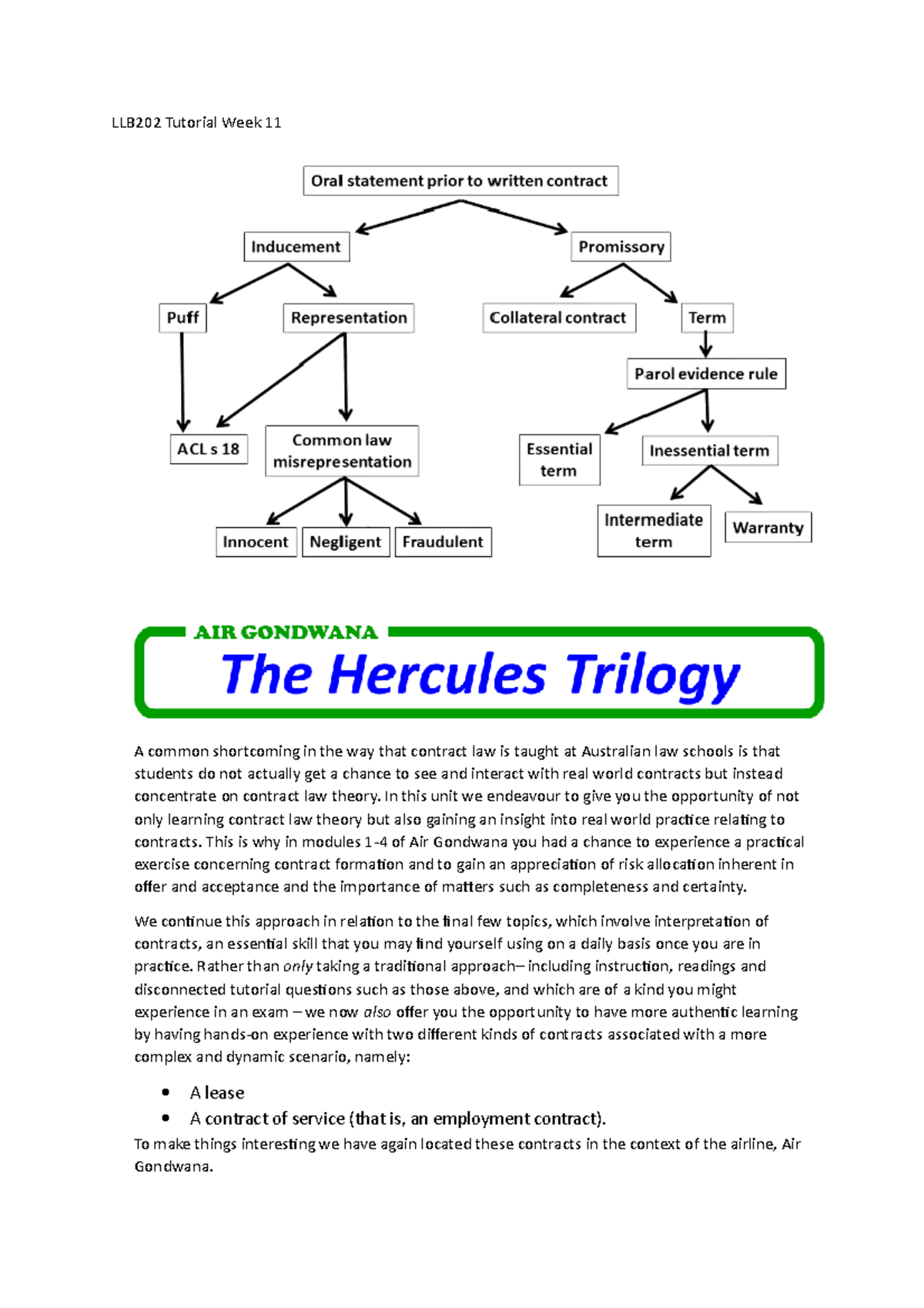 LLB202 Tutorial Week 11 - In this unit we endeavour to give you the ...