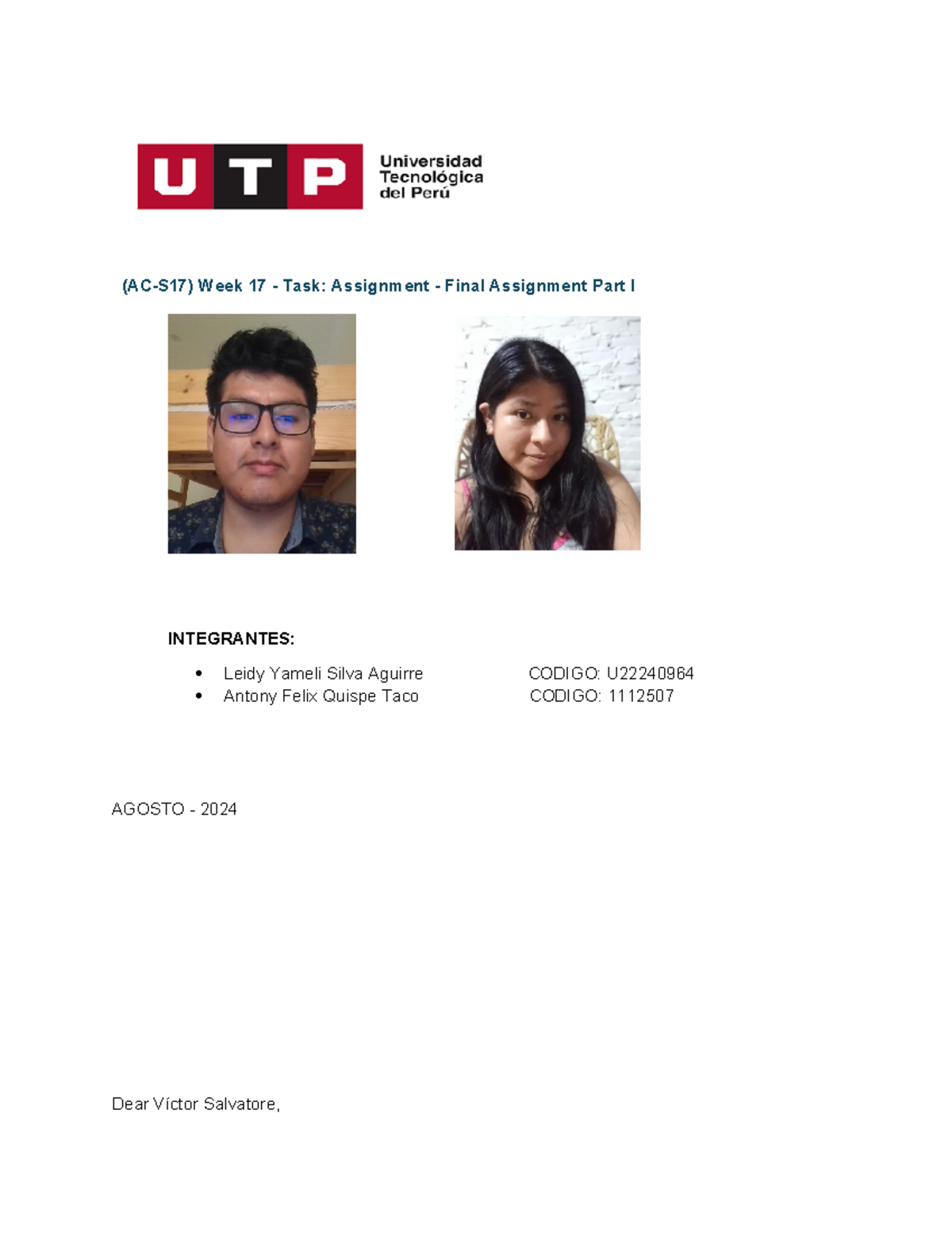 Final Assignment Part I - Ingles IV - Studocu